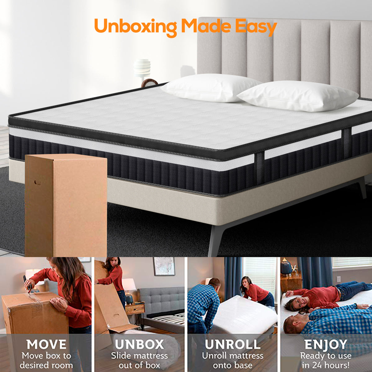 King Mattress, Famistar 14 Inch Memory Foam Mattress King Size, Inners ...