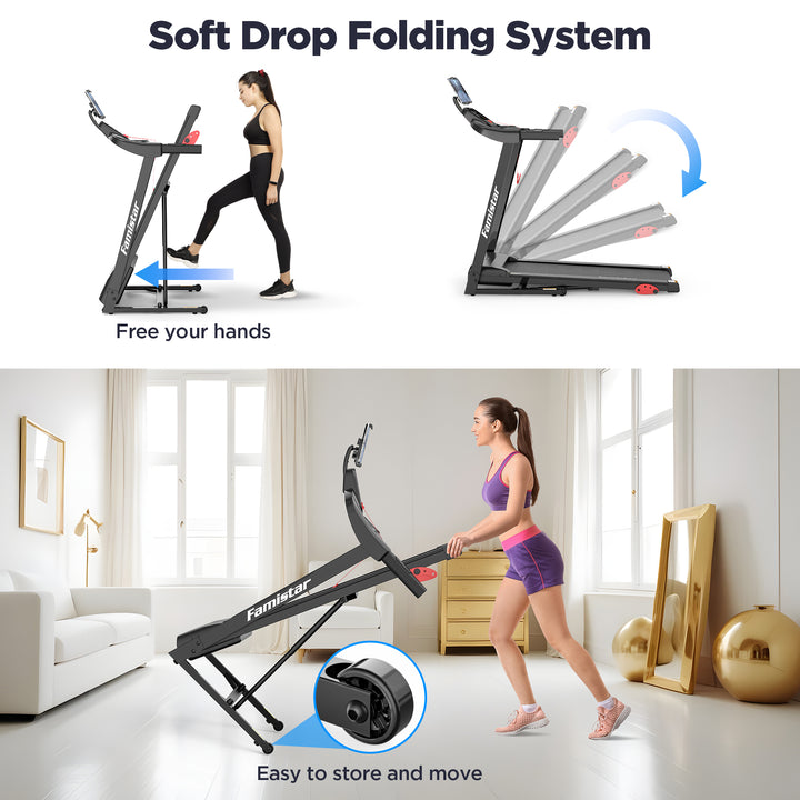 Famistar 2.5HP Folding Treadmill for Home w/ APP Control, 300lbs Capac ...
