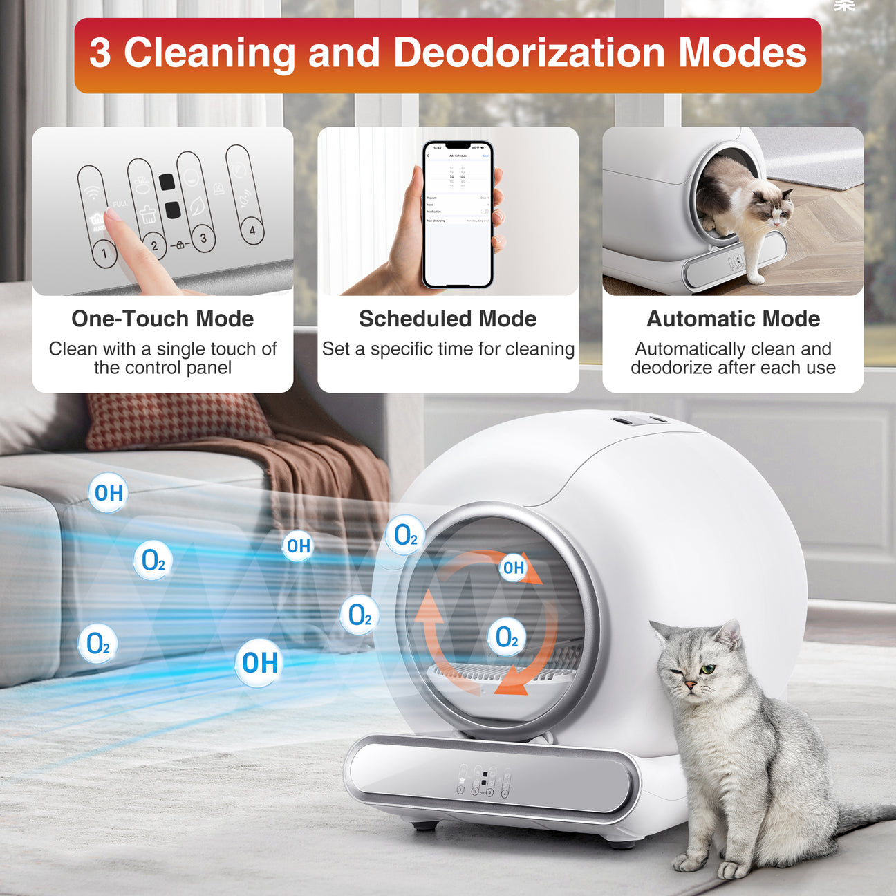 Famistar Automatic Cat Litter Box, Self Cleaning and Odor Removal Robo ...
