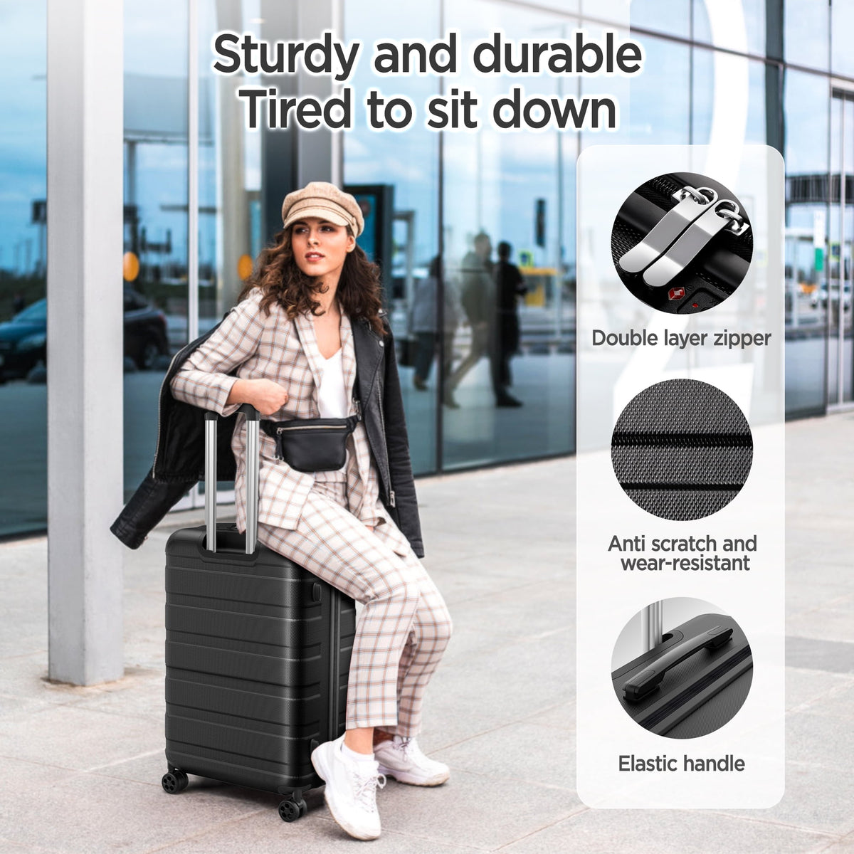 Famistar Luggage Set, 4 Pcs Hardside Suitcase with Spinner Wheels & TS ...